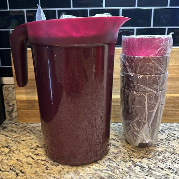 Tupperware | Kitchen | Tupperware Gallon Pitcher Tumblers | Poshmark
